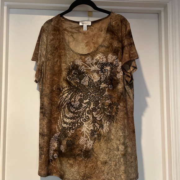 Dress Barn | Tops | Great Dressbarn Silky Top With Loads Of Bling ...